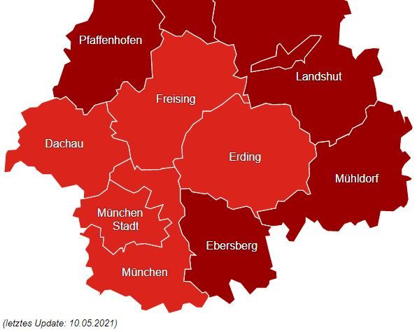 FS-live: Der Landkreis Freising ist wieder ROT (Landkreis Freising)